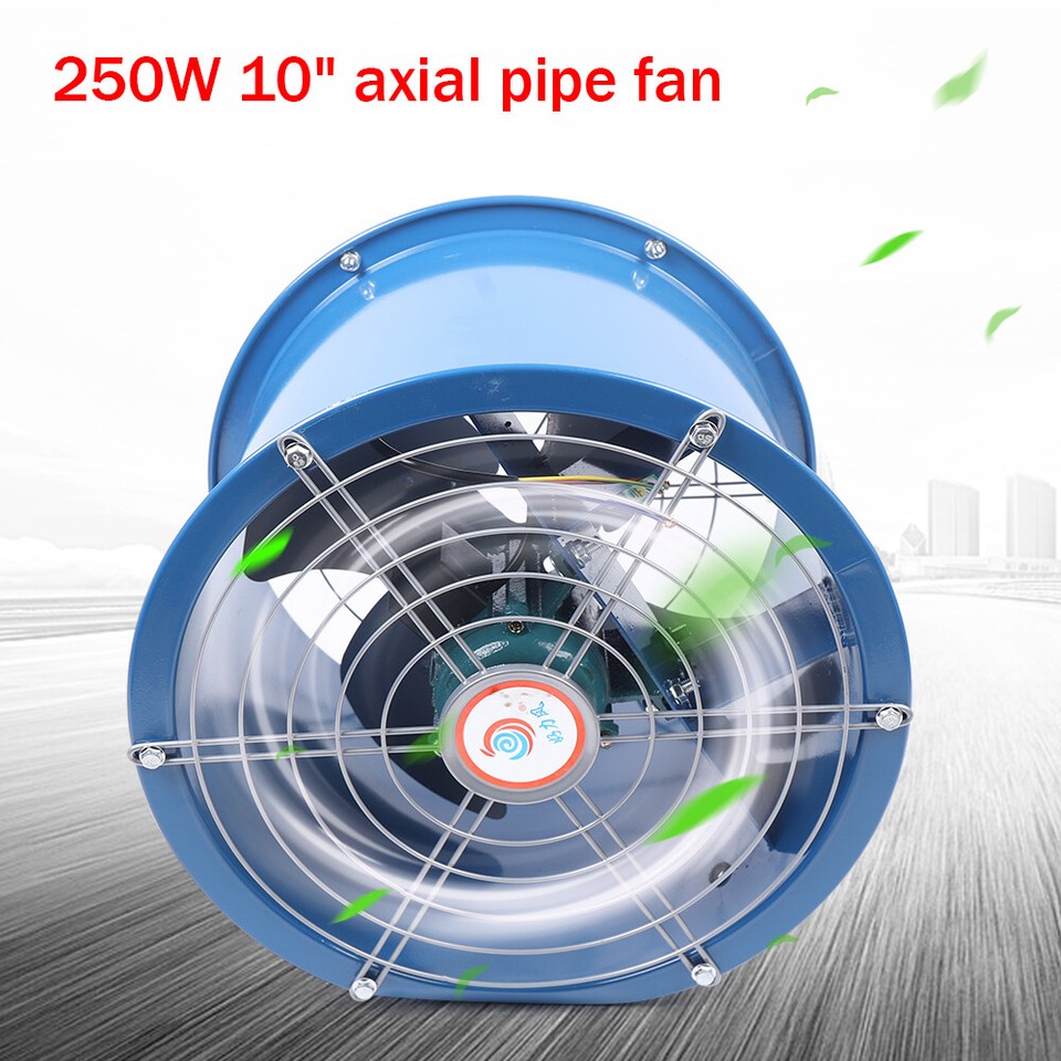 10" 250W Cylinder Pipe Fan Flow Fan W/ Silent Ball Bearing Stainless ...
