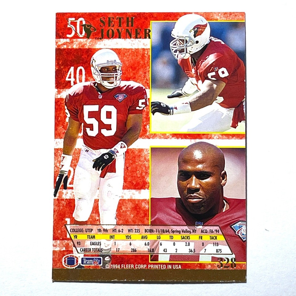 Seth Joyner 1994 Fleer Ultra NFL Card #328 Arizona Cardinals Football ...