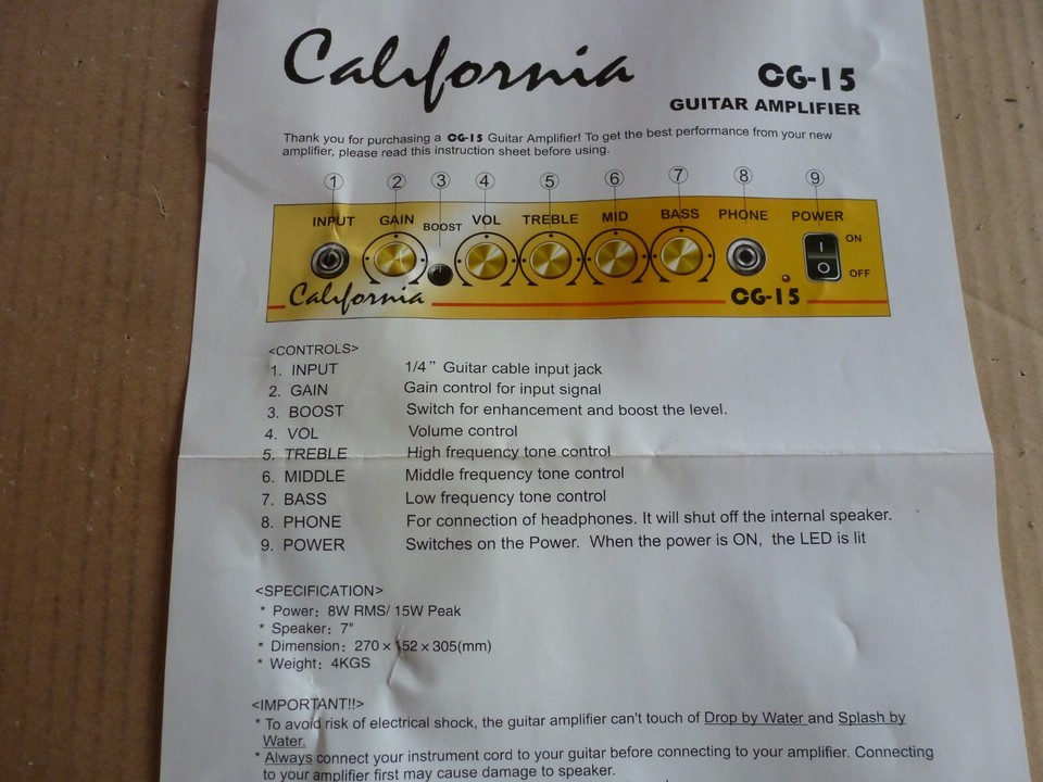 California guitar amp. 15w peak , brand new in box , orange or black | eBay