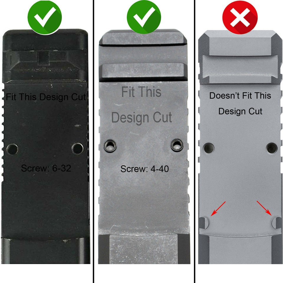 Black Anodized Aluminum Trijicon RMR Cover Plate for G17 G19 G26 Cut ...