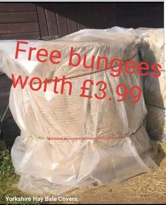 HAY 5FT HD STRAW BIG ROUND BALE COVER FREE BUNGEES BAG PLASTIC ...