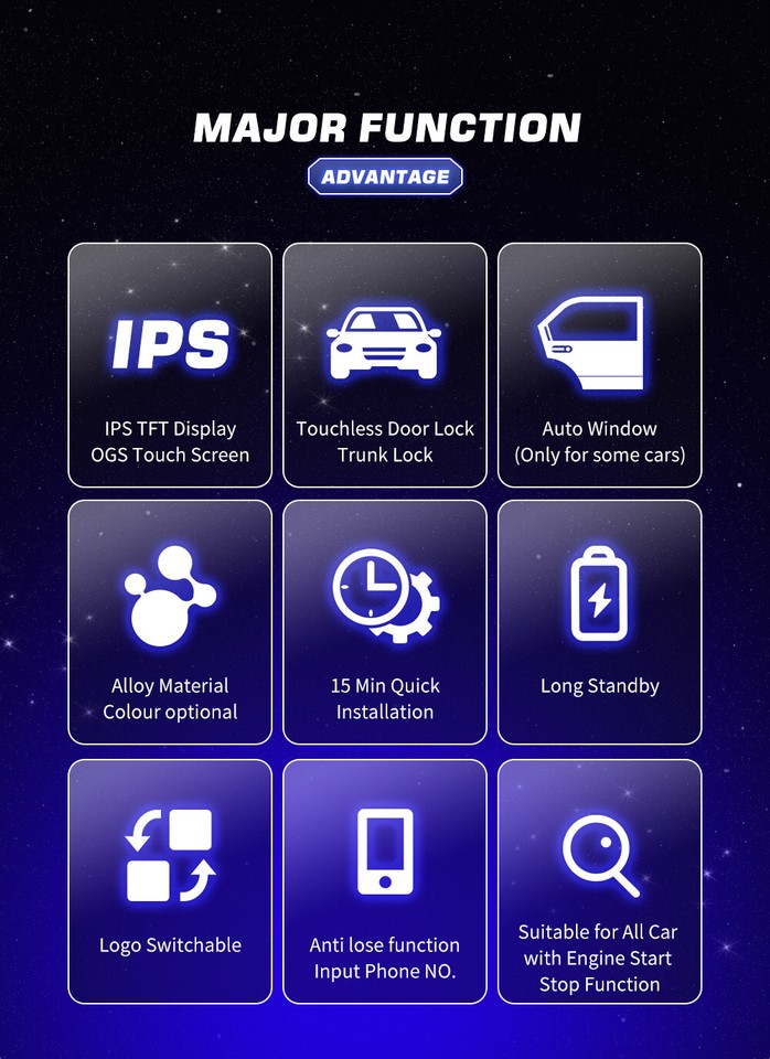 Touch Screen Display Keyless Entry Car Remote Smart Key Digital LCD ...