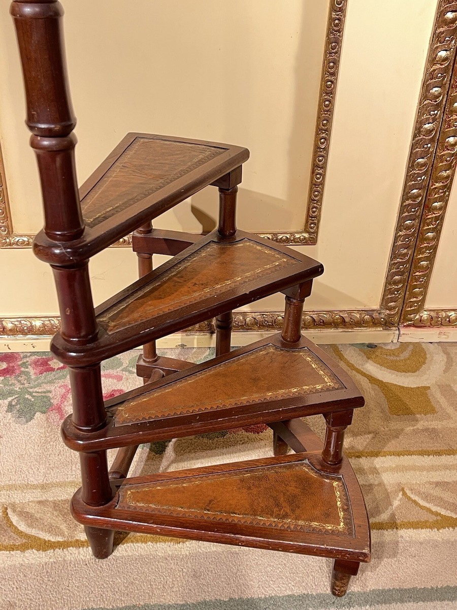 Mahogany Library Ladder Regency Style Mahogany And Brass Folding