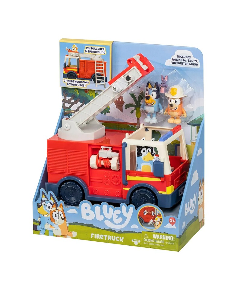 Bluey Firetruck Exclusive Firefighter Bingo, Bluey and Bob Bilby ...