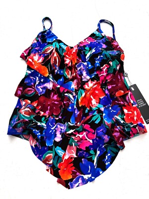 Magicsuit Wireless Flower Child Rita Angled Tankini Swim Bikini Tankini ...