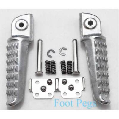 Rear Silver Foot Pegs Footrest For Kawasaki ZX-6r ZX-7r ZX-9r ZX-10r ...