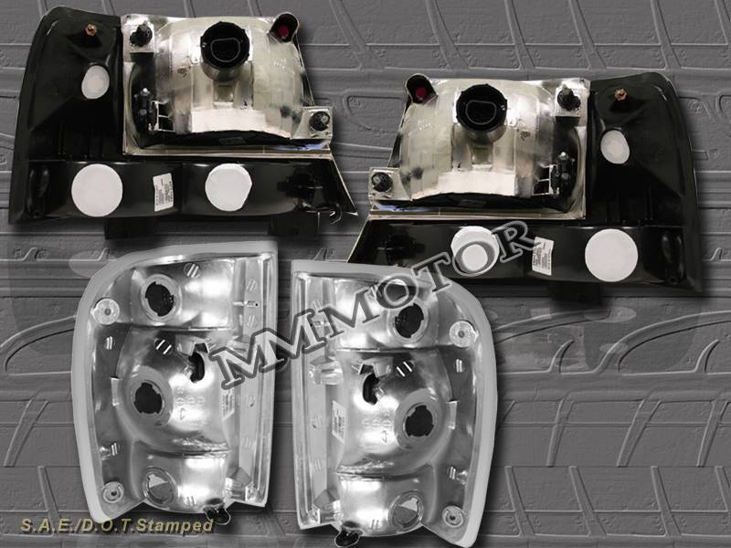 98 99 00 FORD RANGER CLEAR HEADLIGHTS + SIGNAL CORNER LIGHTS CLEAR ...