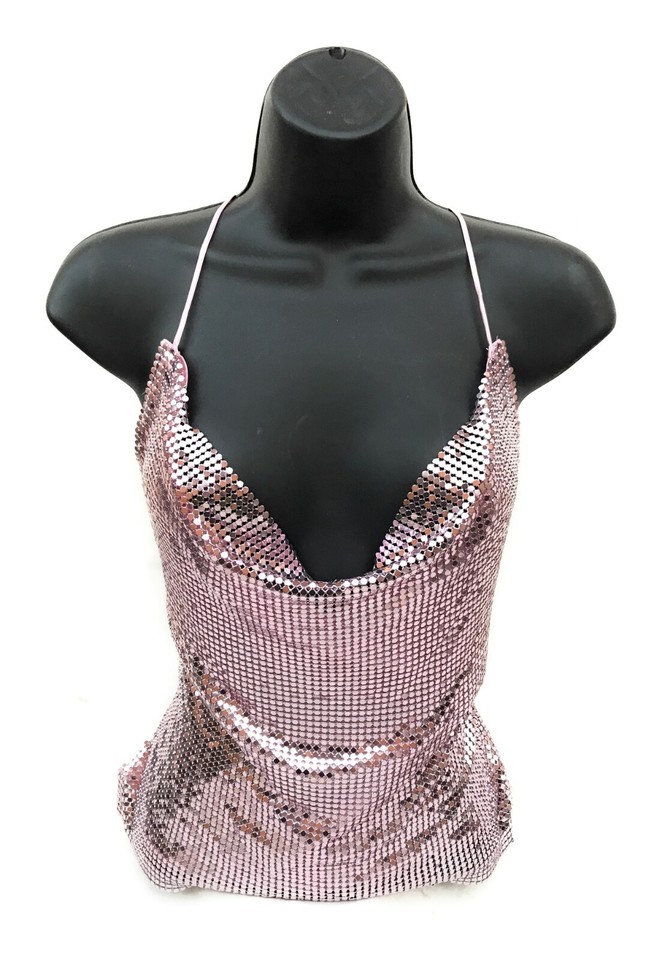 Small Size Metal Mesh Tops for Women Party Prom Night Club (USA Stock ...