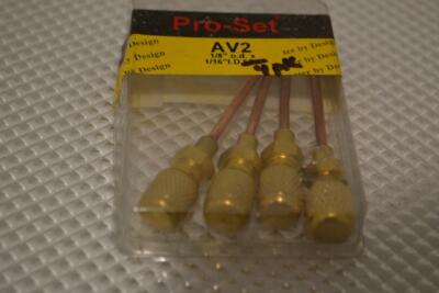 ONE NEW LOT OF 4 PRO-SET AV2 CPS ACCESS FITTINGS 1/8" O.D. X 1/16" I. D ...