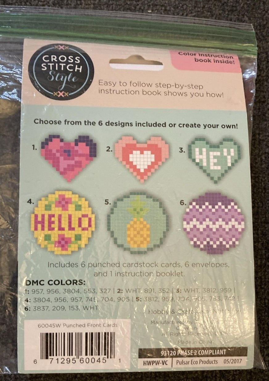 Rare CROSS STITCH STYLE 6 Cross Stitch Cards w. envelopes Kit | eBay