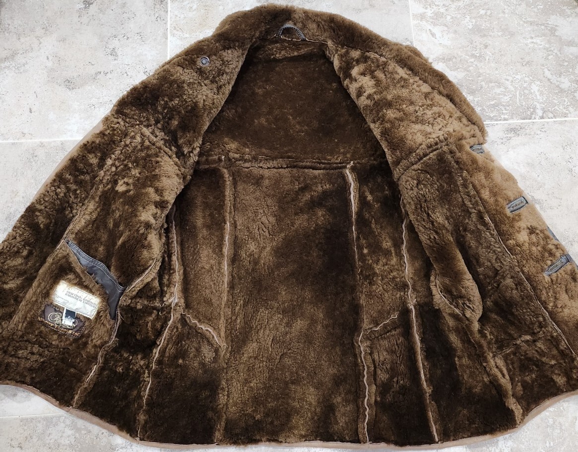 VINTAGE MEN KNIGHT TAILORS SHEEPSKIN JACKET COAT NEW … - Gem