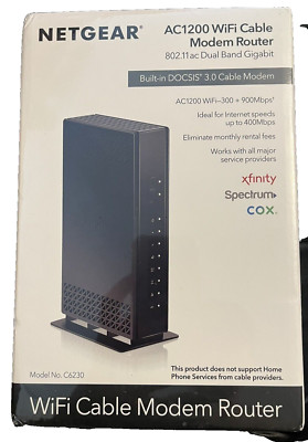 NETGEAR Cable Modem with Built-in WiFi Router (C6230) AC1200 XFinity ...