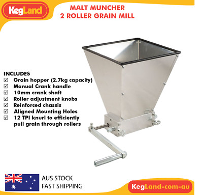 Malt Muncher - 2 Mill Roller Homebrew Grain Mill - Grinder - Malt ...