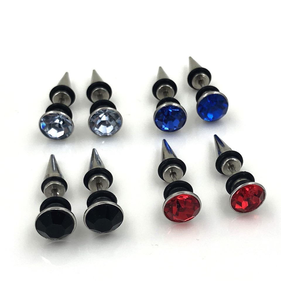 Stainless Steel Tapers Fake Illusion Tunnel Cheater Piercing Stud ...