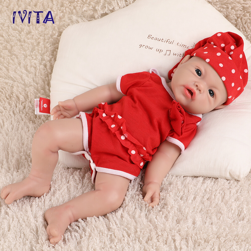 IVITA 17 inch Silicone Reborn Baby Girl Doll Lifelike Cute Chubby Baby ...