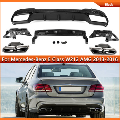 For 2013-2016 Mercedes Benz W212 E250 E300 E400 E63 Rear Diffuser W ...