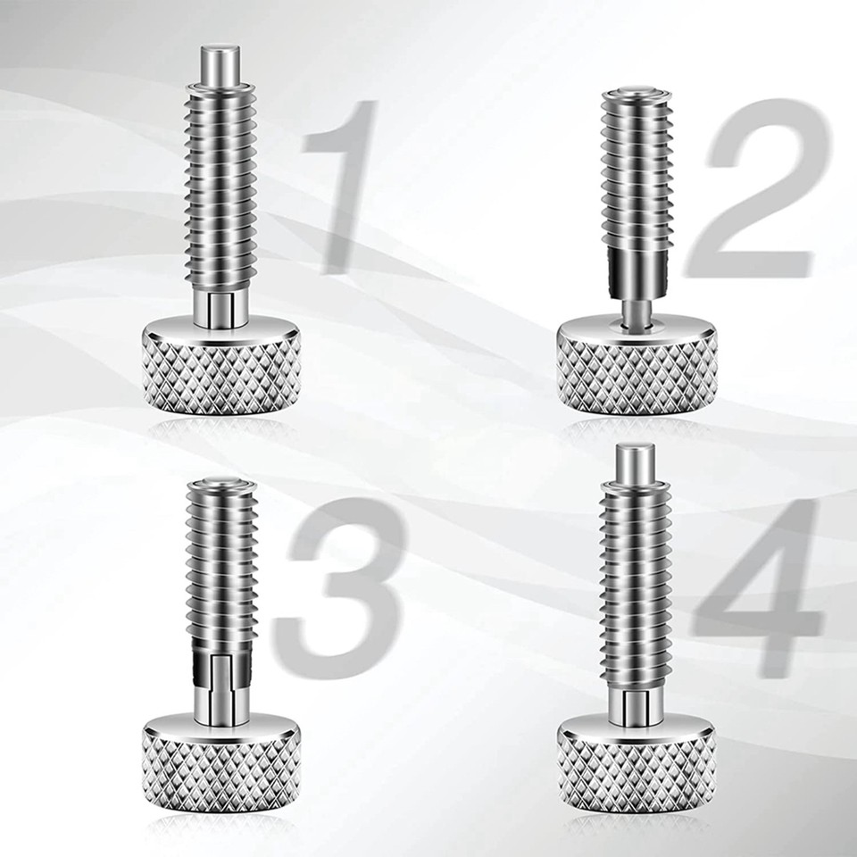 4 Pcs Hand Retractable Spring Plunger Stainless Steel Lock Out M6 Type ...