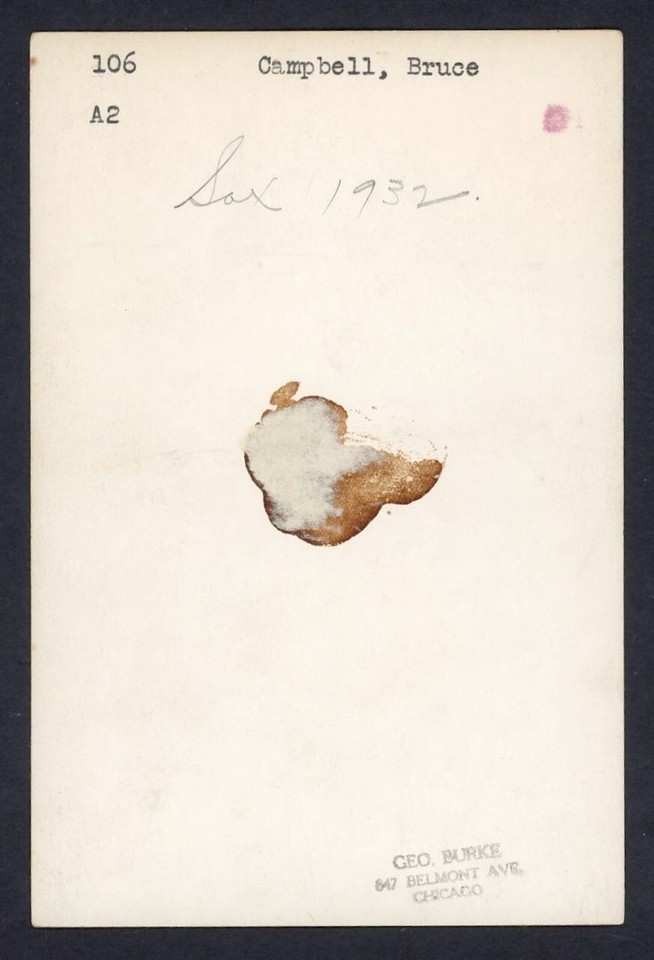 1932 George Burke Type 1 Bruce Campbell 4”x 6” Photograph Chicago White ...