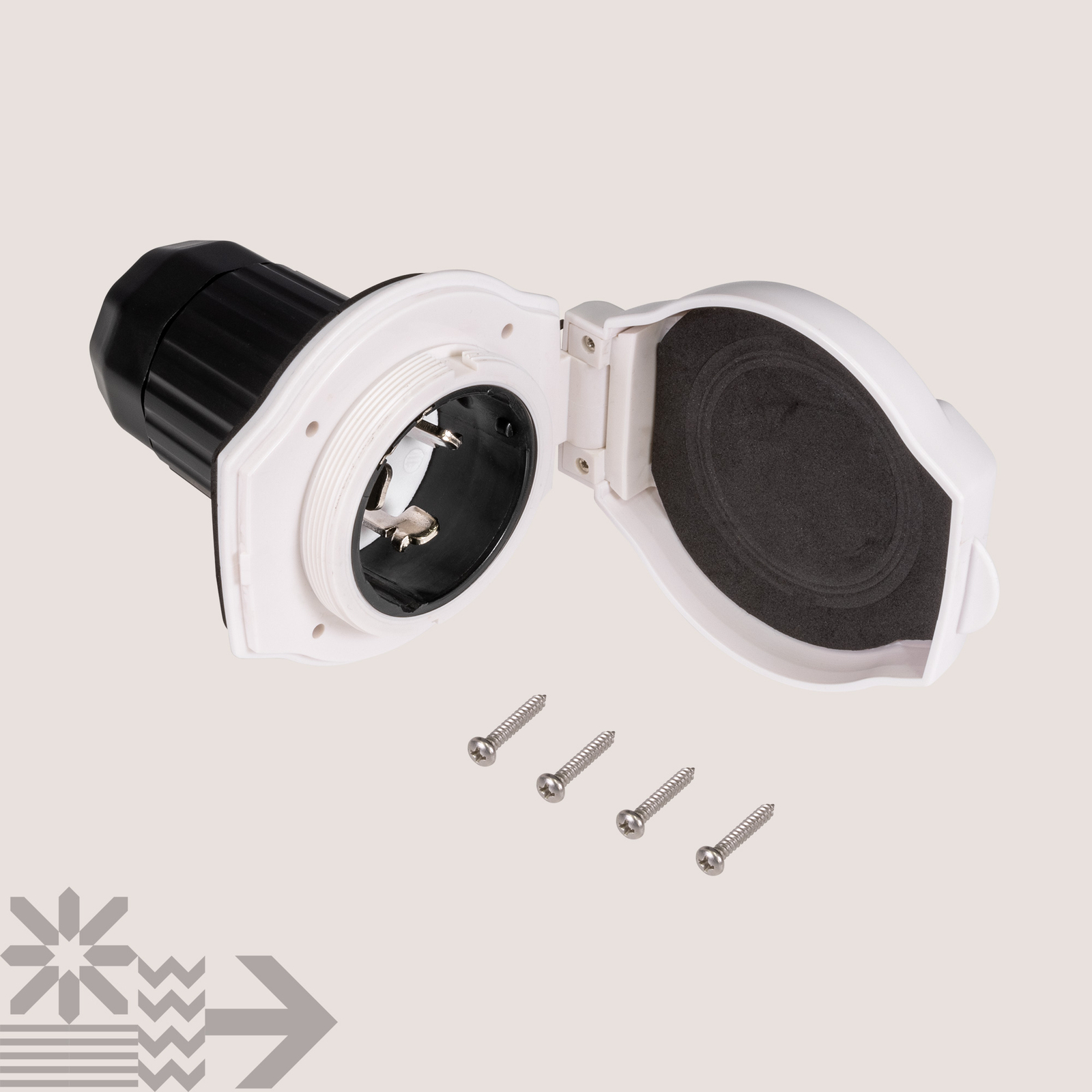 NEMA SS2-50P 50A Power Inlet Shore Power Supply Receptacle for RV ...