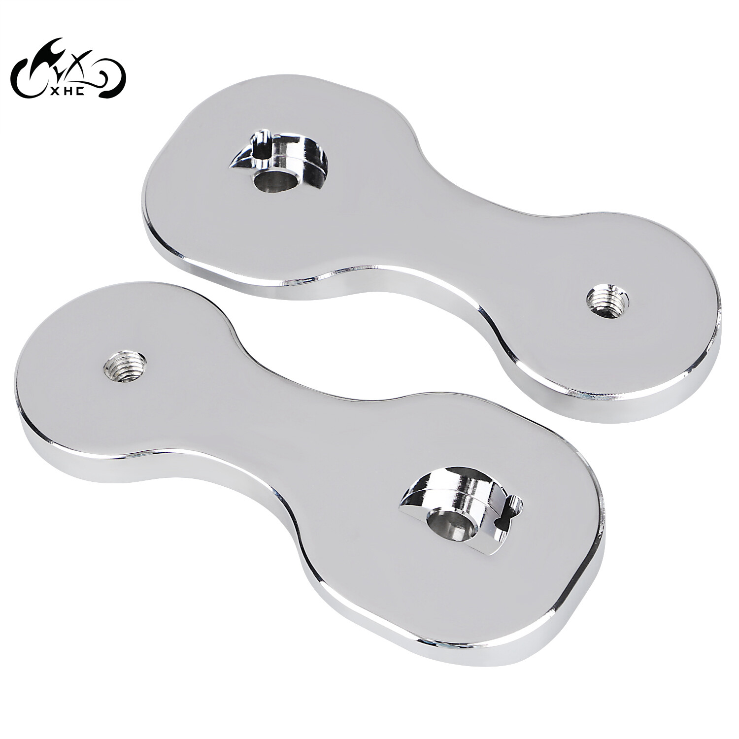 Chrome Rearview Mirror Bracket Adapter For Harley Touring Batwing FLHT ...