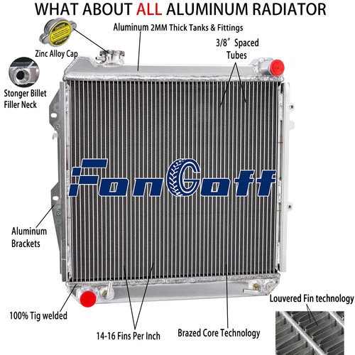 4 Core Aluminum Radiator Fit Toyota 4-Runner SR5 Pickup DLX 3.0L V6 Gas ...