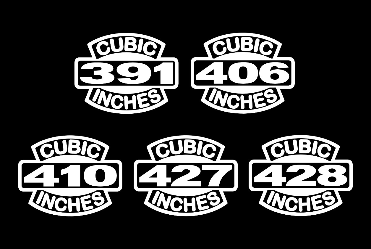 2 FE BLOCK V8 ENGINE DECALS 391-406-410-427-428 TRUCK EDSEL MOTOR ...