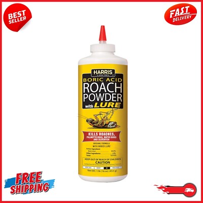 HARRIS Boric Acid Roach and Silverfish Killer Powder w/Lure for Insects ...