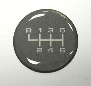 Gear Knob Shift Pattern Sticker 6 Speed - 24mm WHITE & GREY - GLOSS ...