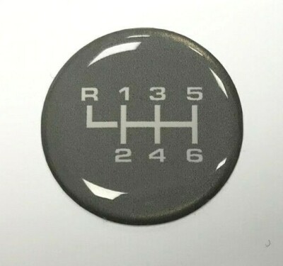 Gear Knob Shift Pattern Sticker 6 Speed - 24mm WHITE & GREY - GLOSS ...