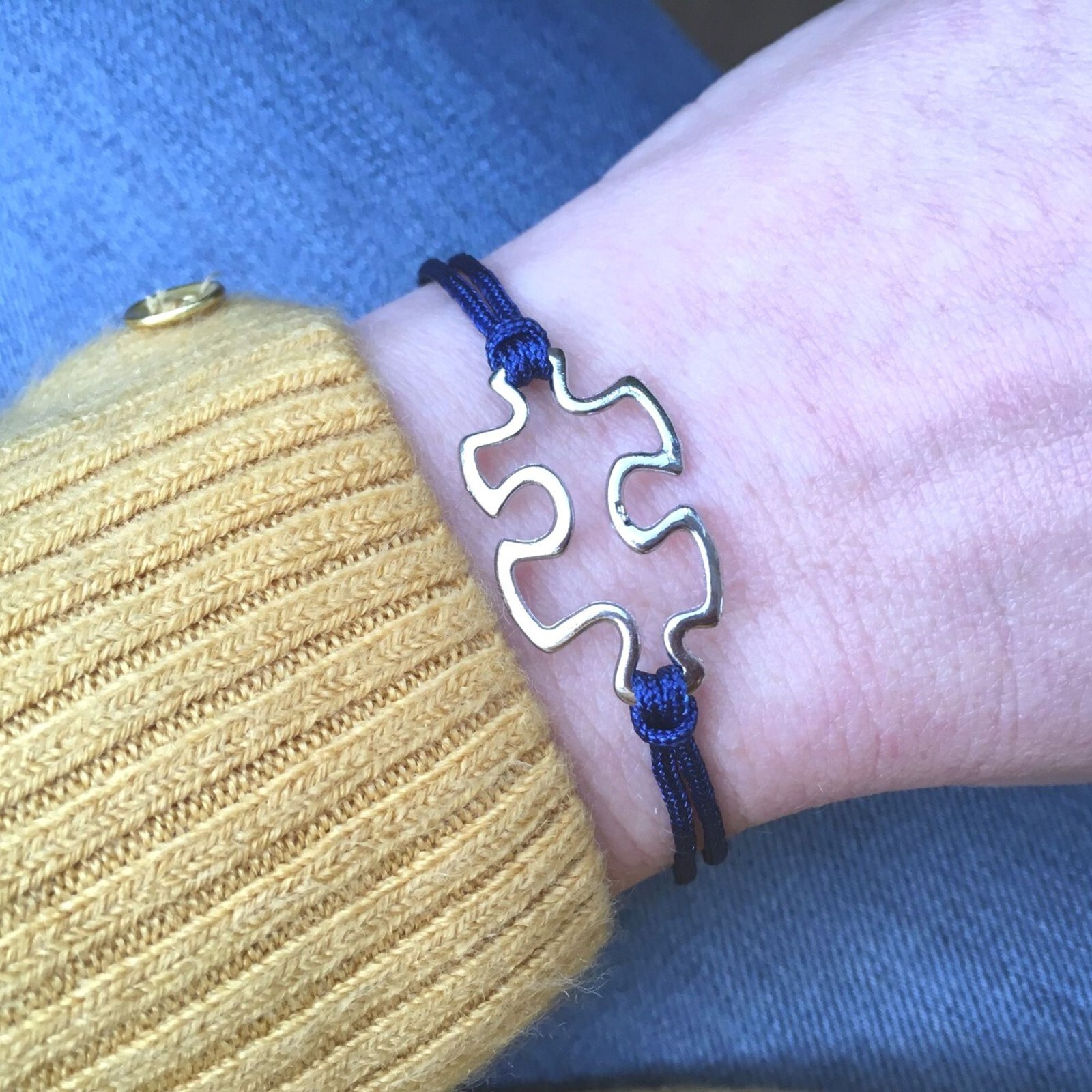 Autism Jigsaw Bracelet Cord ASD Aspergers Support Love Awareness ...