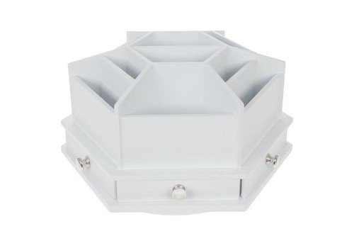 Pen Tool Make Up Organizer Spinning Rotating Lazy Susan Caddy White ...