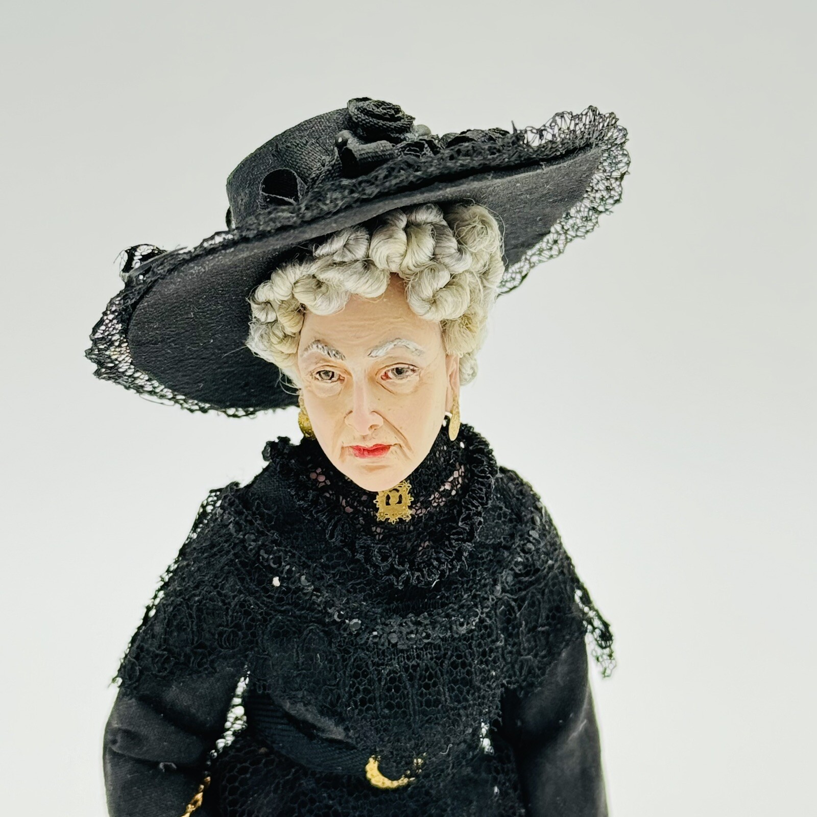 Artisan MARCIA BACKSTROM Mourning Lady Doll '95 Dollhouse Miniature ...