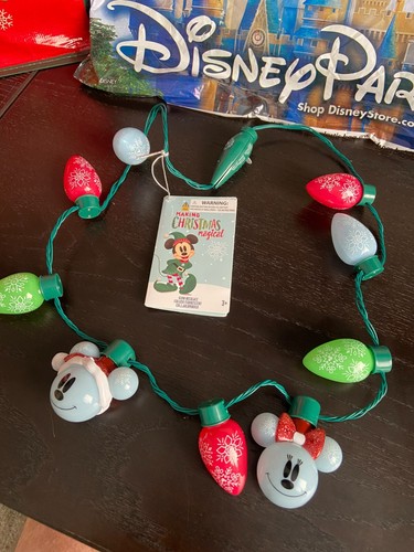 New 2024 Disney Parks MICKEY & MINNIE Light Up Necklace CHRISTMAS ...