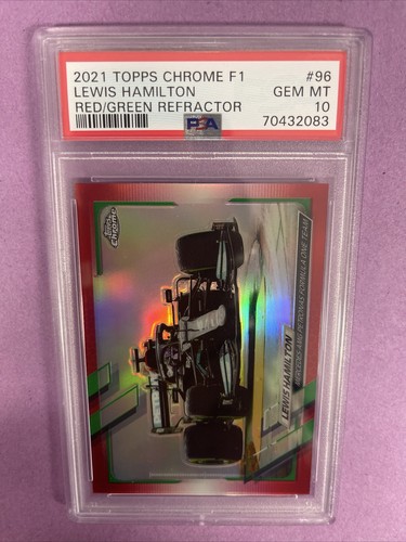 2021 Topps Chrome F1 Lewis Hamilton #96 RED/GREEN REFRACTOR PSA 10 ...
