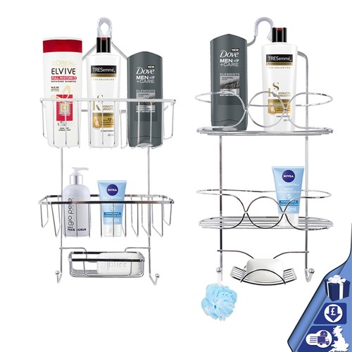 Shower Caddy Non Rust Stainless Steel Chrome Soap Rack Tidy Bathroom ...