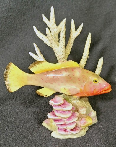 VINTAGE ROYAL WORCESTER RED HIND FISH FIGURINE #3572 SIGNED R. VAN ...