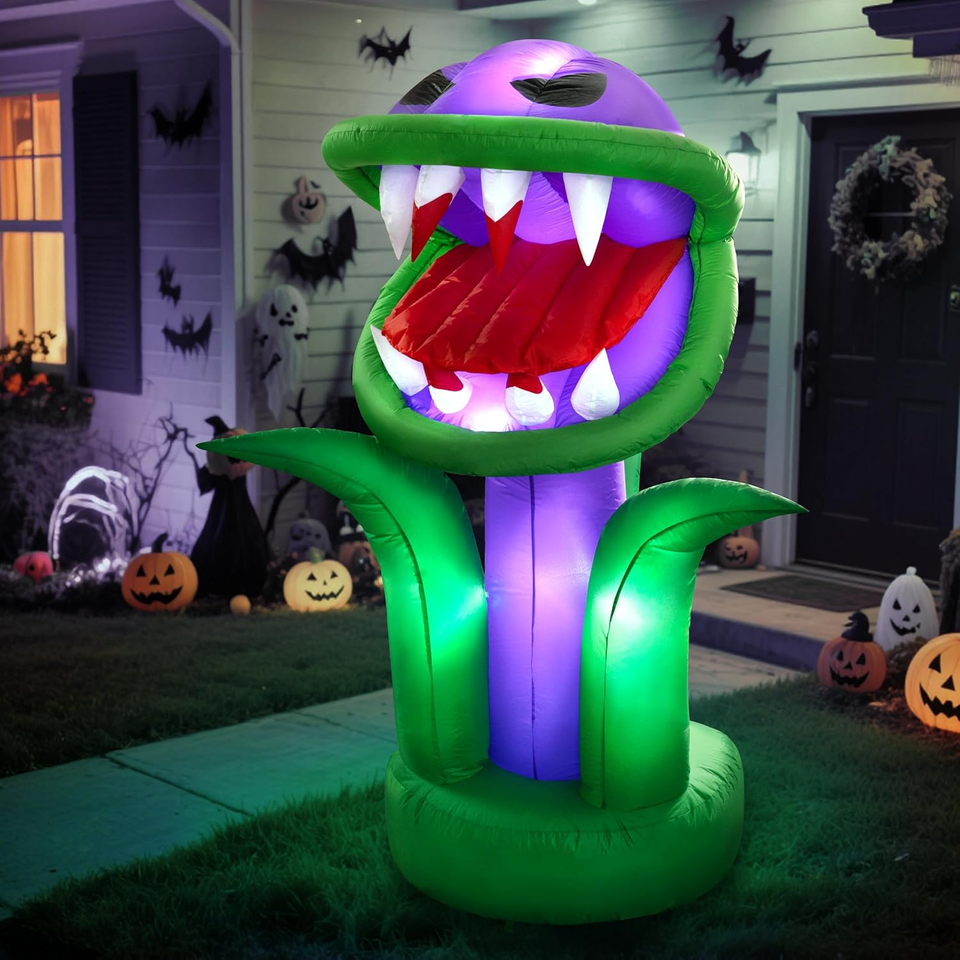 6 Ft Halloween Inflatable Air Blown Chomper with Blower and Adapter, Lighted Cor | eBay