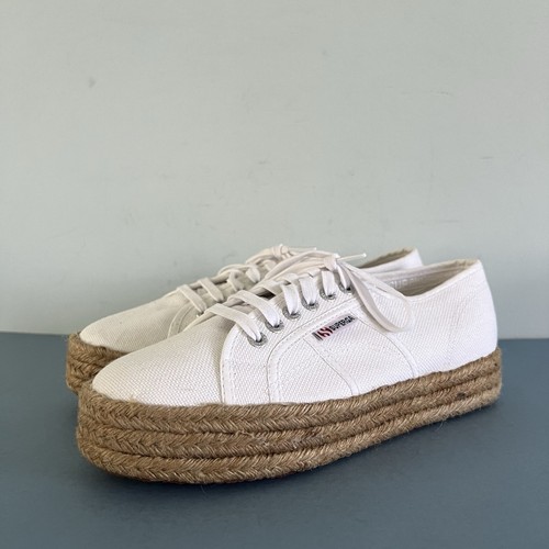Superga 2730 Rope Cotropew Espadrille Platform Sneakers White Canvas ...