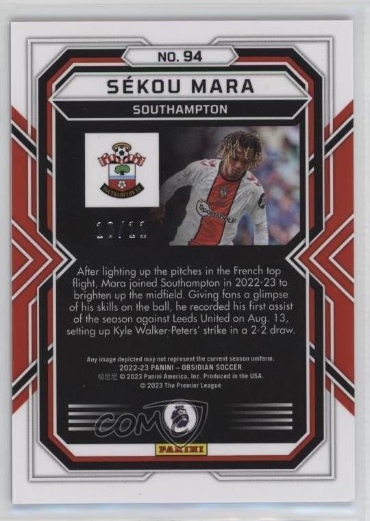 2022-23 Panini Obsidian Electric Etch White Pulsar /11 Sekou Mara #94 ...