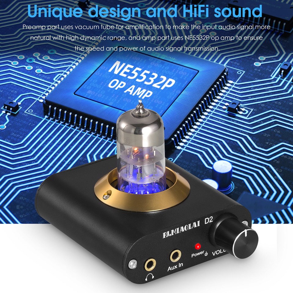 HIFI Tube Headphone Amplifier Desktop Audio Amp for Headsets Mini ...