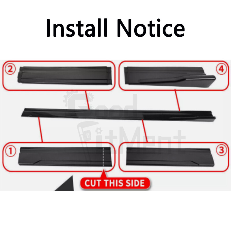 For VW Golf MK6 MK7 GTI 86.6" Side Skirt Extension Rocker Panel Lip ...