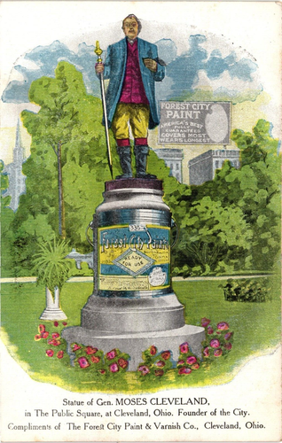 OHIO Cleveland Statue Gen Moses & Forest City Paint Ad OH Vintage ...