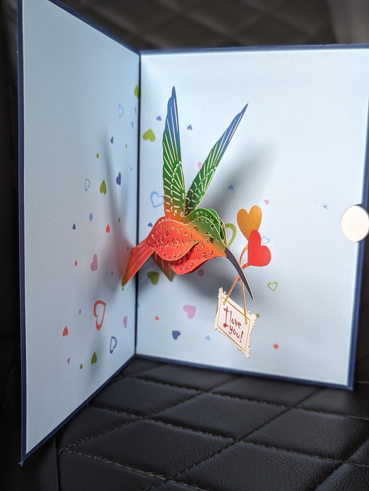 I LOVE YOU Hummingbird Pop Up Greeting Card | eBay