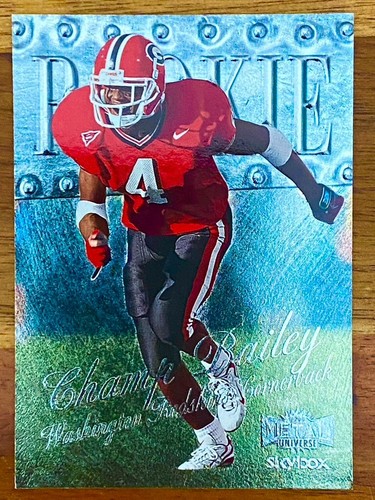 1999 Skybox Metal Universe Champ Bailey Rookie Card Washington Redskins ...