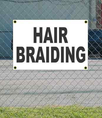 2x3 HAIR BRAIDING Black & White Banner Sign NEW Discount Size & Price ...