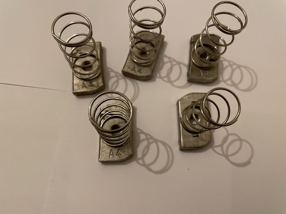 Channel Nuts Spring 316 STAINLESS STEEL Long M6 Fixing Strut Unistrut ...
