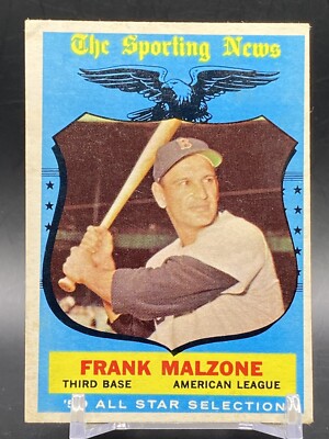 1959 Topps #558 Frank Malzone Boston Red Sox VTG High Number Baseball ...