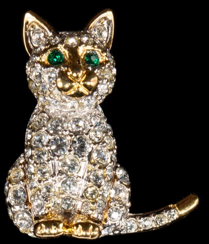 Swarovski Swan Signed Kitten Cat Pin NEW | eBay