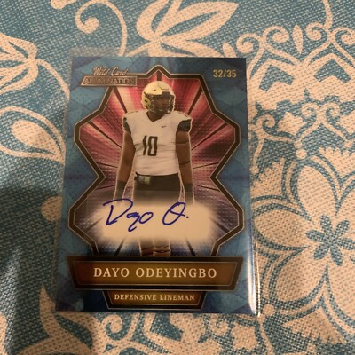 2021 Wild Card Dayo Odeyingbo Rookie Auto Colts-Vanderbilt Blue /35 SSP ...