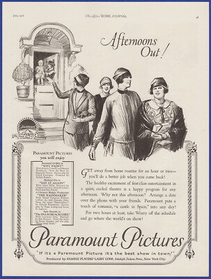 Vintage 1926 PARAMOUNT PICTURES Silent Movie Releases Ephemera 20's ...